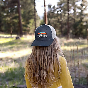 Pnkvnlo Trucker Hat for Men and Women - Outdoors Snapback Hats for Hiking, Climbing, Fishing, Outdoor Adventure - Bear Mountain Navy