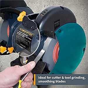 POWERTEC 15517 Bench and Pedestal Grinding Wheels, 8 Inch x 1 Inch, 5/8 Arbor, 60 Grit, Aluminum Oxide Bench Grinder Wheel for Bench Grinder, 1 Pack