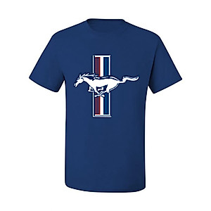 Ford Mustang Retro USA Vintage Logo Classic Bar Cars and Trucks Men's Graphic T-Shirt, Royal, Medium