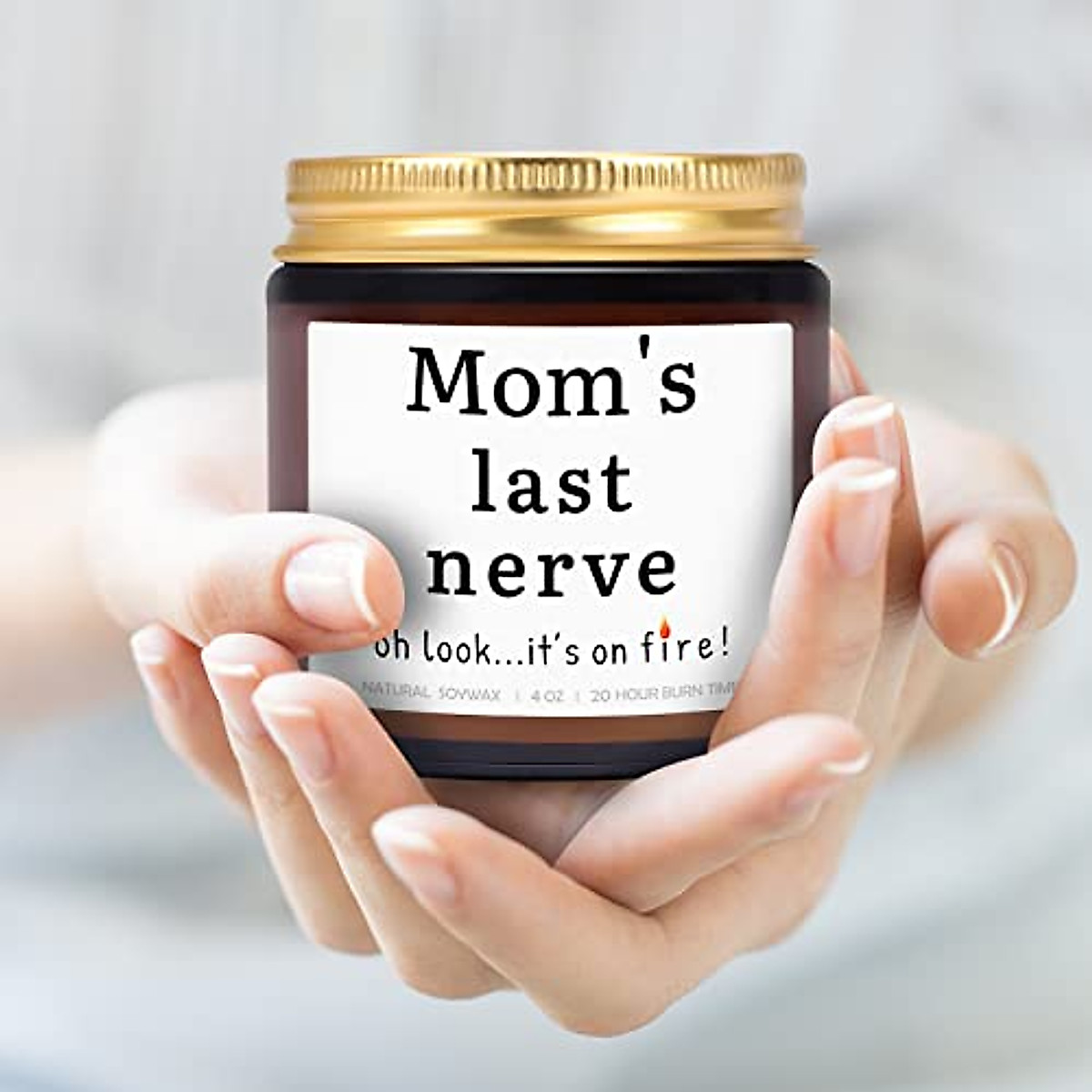 Mothers Day Gifts for Mom from Daughter and Son, Mom’s Last Nerve Candle, Funny Mother’s Birthday Gift for Mom, Stepmother Adoptive Mother, Lavander Scented Candles