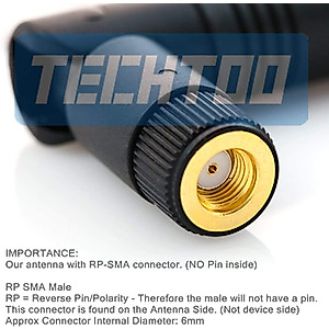 TECHTOO WiFi Antenna 2.4GHz 10 dBi for Wireless Router - Security IP Camera - USB Card Adapter - PCI PCIe Cards - Range Extender - PC Desktop - Drone - Signal Booster (2.4GHz RP-SMA 1-Pack)