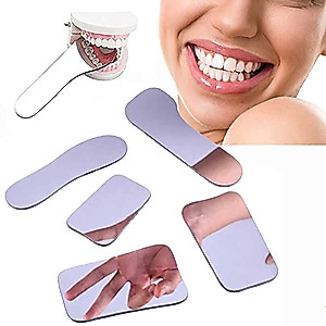 RZJZGZ Oral Mirror Dental Two-Sided Reflector Photographic Titanium Plated Glass Intraoral Mirror(5 Count)