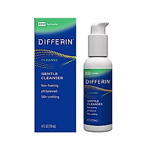 Differin Facial Cleanser, Soothing Face Wash 4 oz (Packaging May Vary)