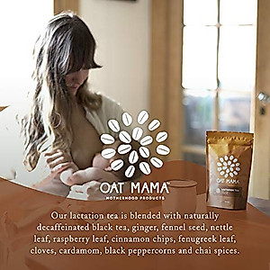 Oat Mama Lactation Tea: Chai Spice, Breastfeeding Support for New Moms, Organic Herbs to Help Increase Milk Supply, Women-Owned, 14 Tea Bags