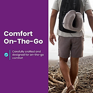 Cabeau Evolution Classic Travel Neck Pillow Memory Foam Neck Support with Adjustable Clasp for Comfort On-The-Go - Airplane, Train, Car, Home, Office, and Gaming (Midnight Black)