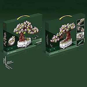Bonsai Tree Building DIY Simulation Flower Botanical Collection Construction Adult Home Decor for Kids Family Educational Toy Birthday Party Toys Tree Sets Girls Good Gift Plant Model Set