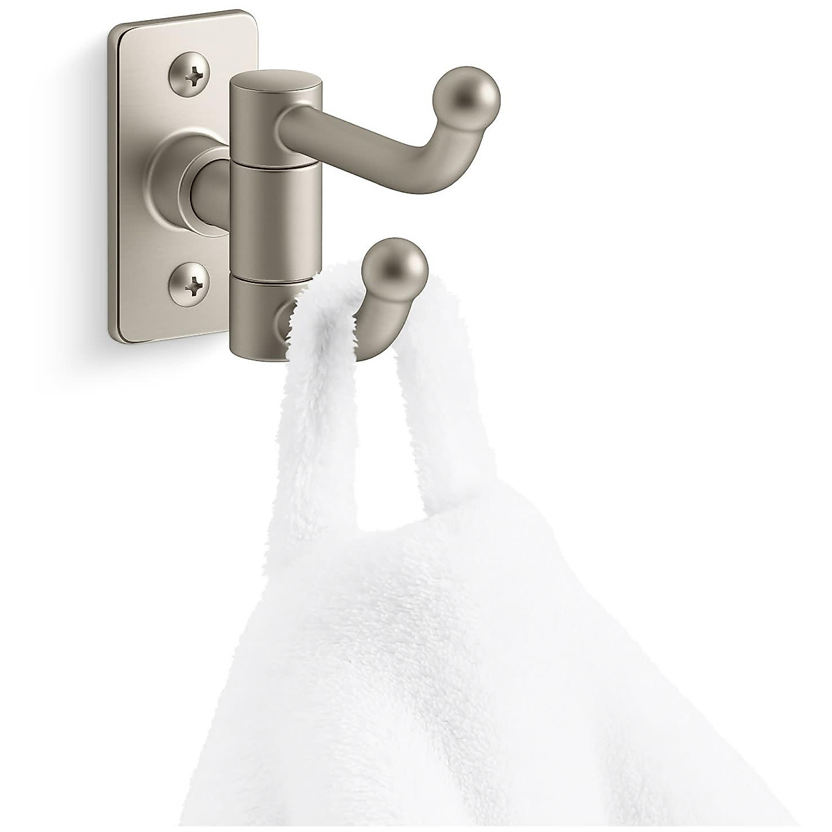 Kohler K35927-SN Castia by Studio McGee Double Hook Robe Hook Vibrant Polished Nickel
