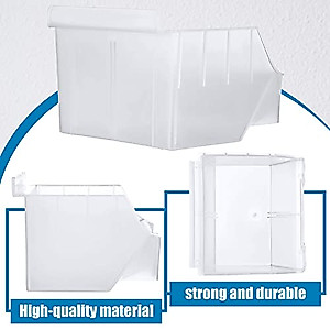 Plastic Slatwall Storage Bins Clear Hanging Stacking Containers Small Stackable Storage Bins for PVC Slatwall Accessories for Hardware Tool Storage Organizing(10 Pieces)
