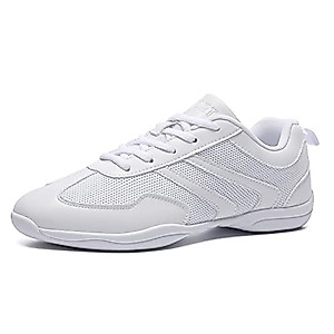 HIKLDK Cheer Shoes Girls White Cheerleading Shoes Youth Women Fashion Sports Shoes Training Athletic Comfortable Ventilation Light Kids Shoes Flats Girl Cheer Sneakers