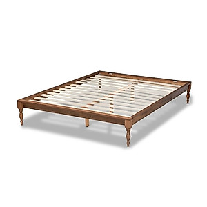 Baxton Studio Romy Vintage French Inspired Ash Wanut Finished King Size Wood Bed Frame