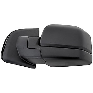 Kool Vue Mirror Compatible with 2015-2020 Ford F-150 Driver Side Manual Folding, Textured Black, With Blind Spot Glass, Power Glass, 8-pin square connector