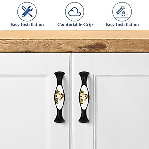 Lyetny Hardware Handle Pull with Screw, Cabinet Handles Drawer Pulls for Outdoor, Garage & Drawer, Windmill Fairy with Wooden Fence, Grass, Trees