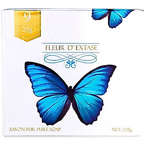 FLEUR D' EXTASE (Ecstacy Soap Gift Set With 9 x 25 Gram Bars Of Guest Soaps - All Natural (9 Soaps Gift Set)