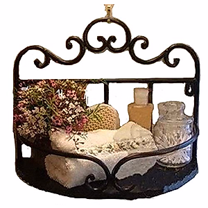 mkki Home Supplies Storage Shelving Wrought Iron Wall Bathroom Shelf