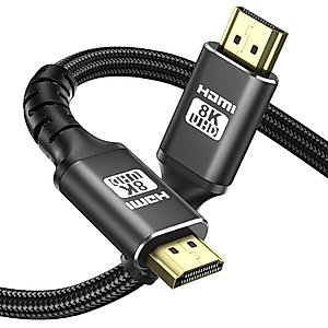 Soonsoonic HDMI 2.1 Cable 25 Ft 8K 48Gbps Ultra High Speed Cables & 8K@60Hz 4K@120Hz 144Hz eARC Dynamic HDR 3D HDCP2.2&2.3 HDMI Cord | for HDTV Monitor RTX 3090 Xbox Series X PS5 ect (7.6M)