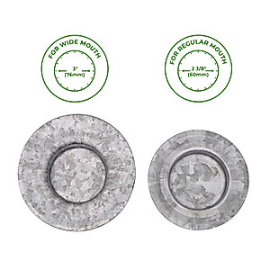 Mason Jar Lifestyle Tea Light Candle Holder Metal Lid Inserts for Mason, Ball, Canning Jars (6 Pack, Wide Mouth)