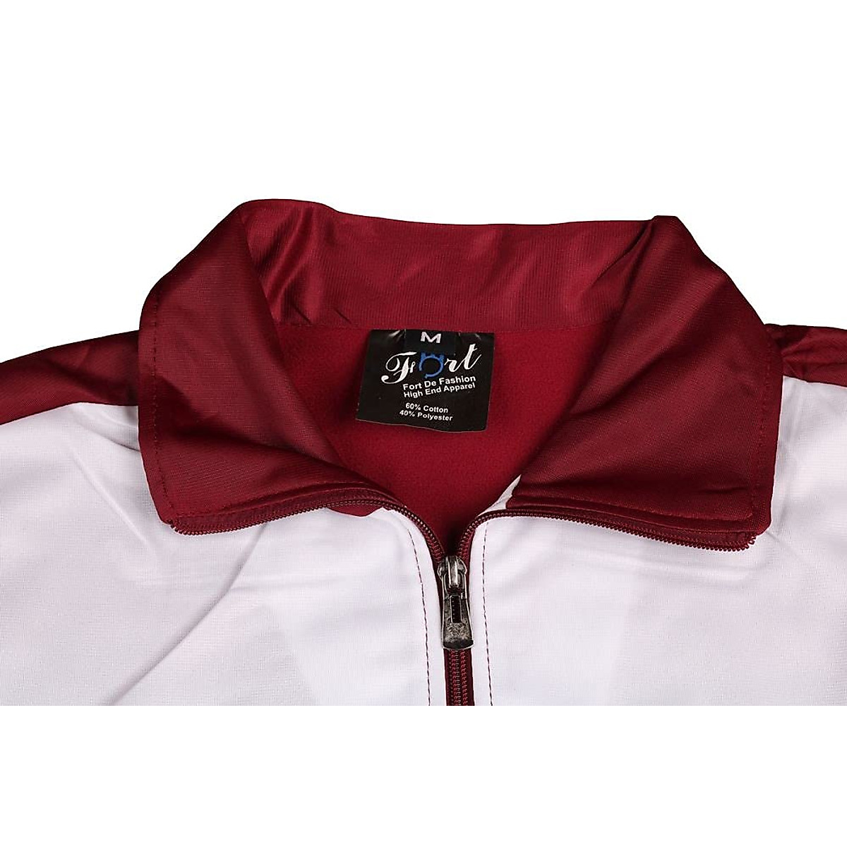 Men Classic Full Zip Track Jacket and Jogging Track Pant Active Wear Sports Tracksuit Set (Burgandy, S)