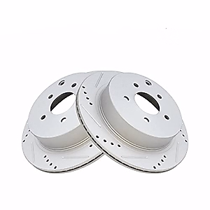 ORALSIM Performance Brake Rotor Drilled & Slotted Coated Rear Pair Fits 2882970058