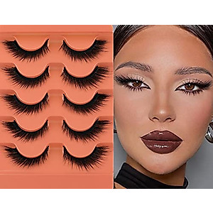 False Eyelashes Fluffy Fox Eye Lashes Mink 17mm Natural Cat Eye Lashes 3D Winged Angel Faux Mink Lashes Multipack by TOOCHUNAG