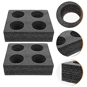 Cabilock 4 Pcs 4 Hole Cup Holder Takeout Cup Holders 4 Beer Bottle Drink Takeout Holder Drink Holder Foam Cup Holder Metal Cup Takeout Packing Holders Tea Drink Tray Pearl Cotton Car Travel