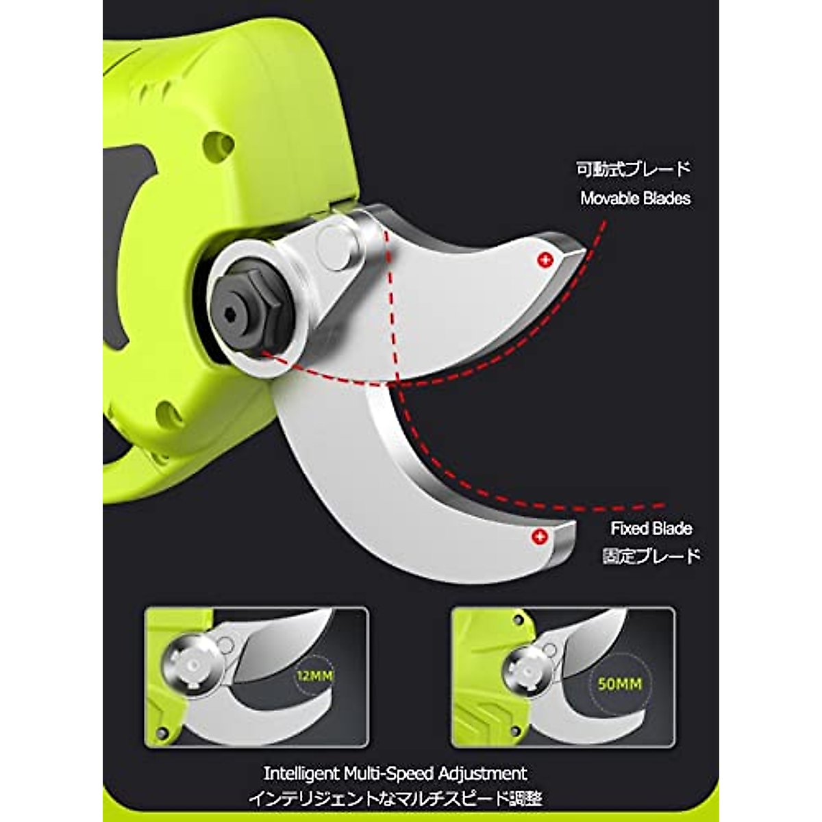 Electric Pruning Shears For Garden Cordless Rechargeable Power Scissors Tree Branch Cutters MAX 50mm(1.9 Inch) Cutting Diameter With LED Display Hedge, Trees, Branches & Twigs Shears Cutter ( Size : W
