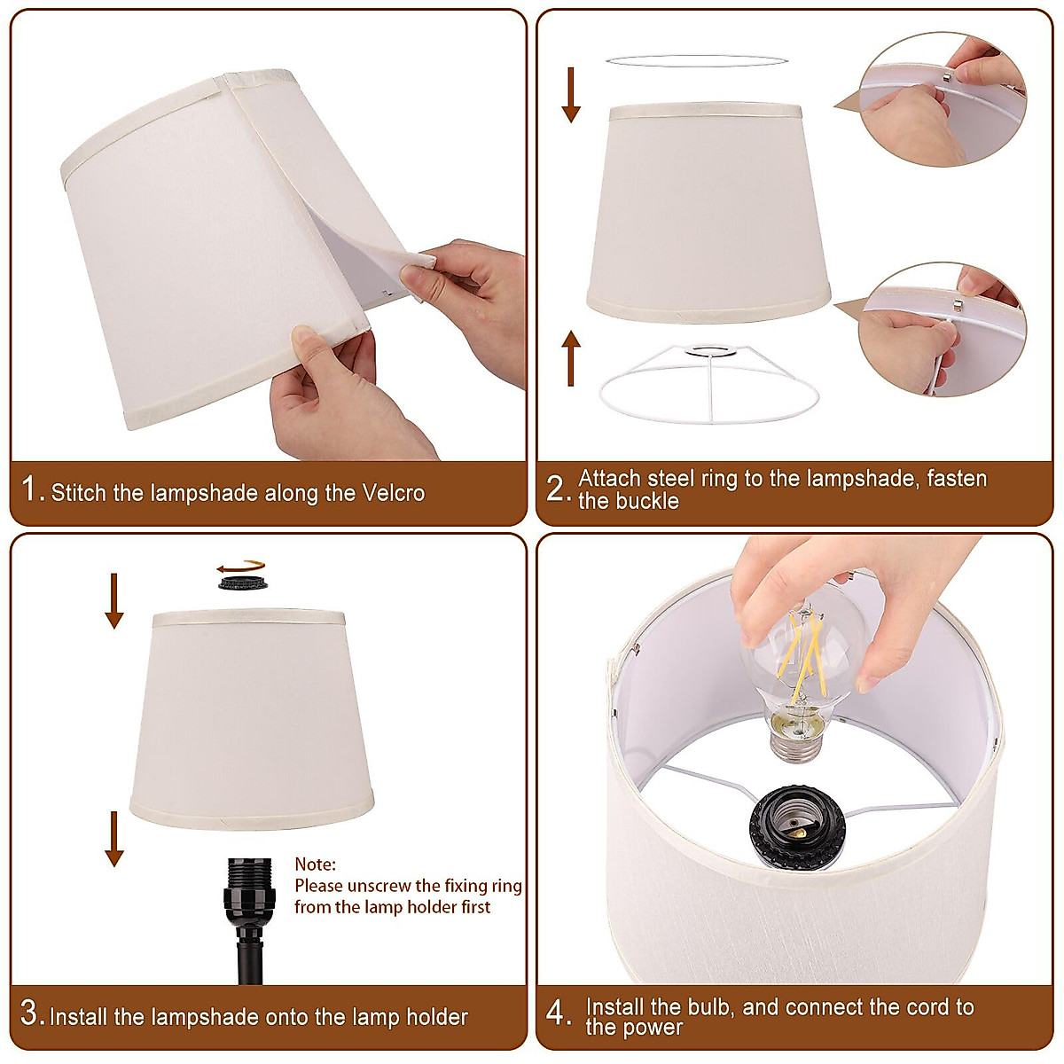 Opoway Table Lamp for Bedrooms Set of 2, Bedside Lamp with Dual USB Charging Ports, 3 Way Dimmable Nightstand Lamps for End Tables, Bedroom, Living Room (Bulb Included)