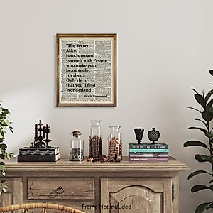 Mad Hatter The Secret is To Surround Yourself - Alice in Wonderland Wall Art Decor - Alice Inspirational Saying Quote Poster Print - Motivational Wall Art for Alice Fans - Gift for Women Teen Girl