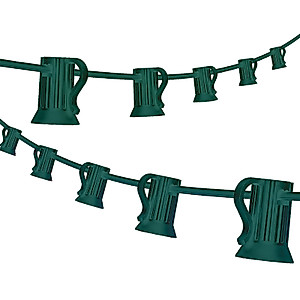 Encoidoz 100FT C9 Light String Christmas Stringer, E17 Light Sockets 12" Spacing, C9 Stringer Set Green Outdoor String Light Strand for Wedding Patio Event Lighting Decor, Green Wire