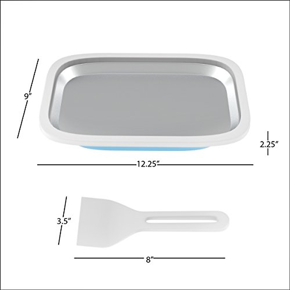 Ice Cream Roller Plate-Anti-Griddle Pan with 2 Spatulas for Easy Homemade Rolled Ice Cream, Gelato, Sorbet-Frozen Treat Maker by Classic Cuisine