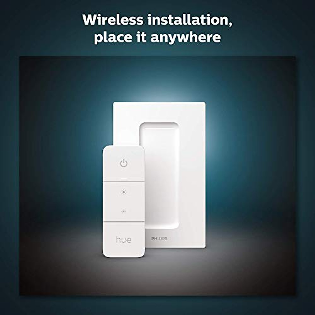 Philips Hue v2 Smart Dimmer Switch and Remote, White, 1-Pack & White A19 Medium Lumen Smart Bulb, 1100 Lumens, Bluetooth & Zigbee Compatible (Hue Hub Optional), 1 Bulb