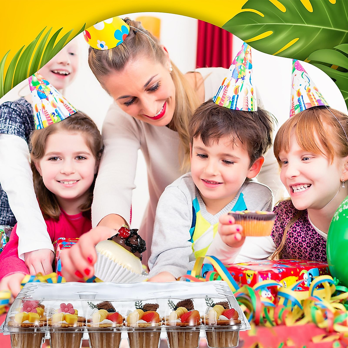 Roshtia 24 Count x 30 Sets Stackable Cupcake Containers with 900 Pcs Cupcake Liners Cupcake Carrier Holders Clear Mini Cupcake Holder Disposable Plastic Cupcake Boxes with Detachable Lid