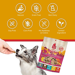 PLATO Turkey Real Strips Natural Dog Treats - Real Meat - Air Dried - Made in the USA - Turkey & Sweet Potato, 6 ounces