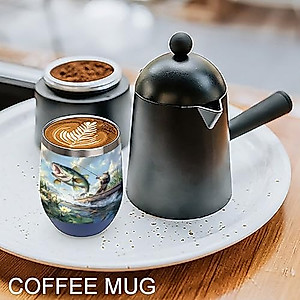 Fishing Large Mouth Bass Fish Insulated Tumbler with Lid Stainless Steel Coffee Mug Cute Wine Tea Water Cup Blue-style