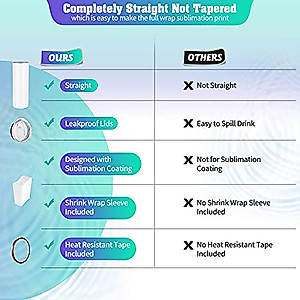 stonechic Sublimation White Straight Skinny Tumbler 20oz for Heat Transfer,Sublimation Blanks, Double Wall Insulated Tumbler with Heat Resistant Tape & Shrink Wrap Sleeve | Vinyl DIY Gifts - 6 Pack