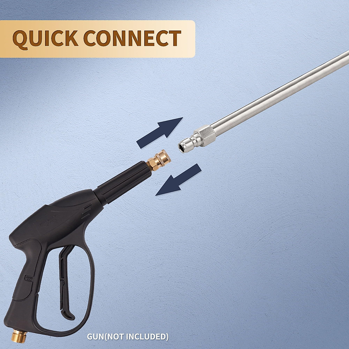 FENG PAI Pressure Washer Extension Wand - 60" Pressure Washer Wands wit Replacement Wand, 1/4" Quick Connect Power Washer Lance, 4000 PSI