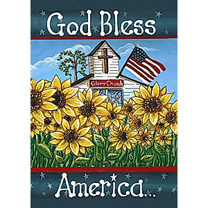 Toland Home Garden 112133 Glory Church Patriotic Flag 12x18 Inch Double Sided Patriotic Garden Flag for Outdoor House Flower Flag Yard Decoration