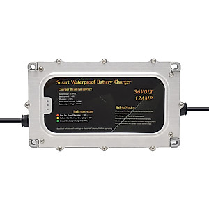 Generic 36 Volt 12 AMP Waterproof Golf Cart Battery Charger for 36 Volt Club CarYamaha with Crowsfoot Style Connector Crows Foot Plug Waterproof IP68