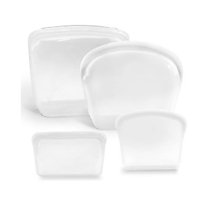 DGitaor Reusable Silicone Storage Bags, 4Pack Silicone Snack Sandwich Half Gallon Bags, Endurables Silicone Ziplock Bags for Food Storage, Freezer, Microwave, Oven, Dishwasher Safe