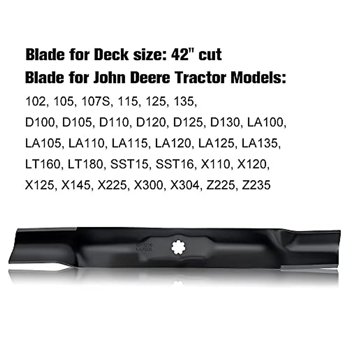 Grasscool X300 42 ich Mower Deck Blades for JD D105 D110 D125 D130 LT160 LA135 42'' Deck Lawn Tractor Replace AM141034 AM141032 M154062 AM137327 M154061 2 Pack