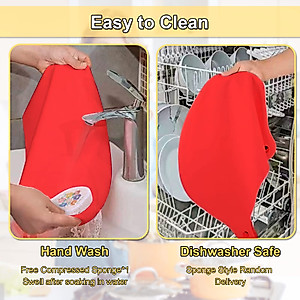 Sdpeia Slow Cooker Liners, 2 Pack Reusable Silicone Crock Pot Liners Fit 7-8 Quarts Crockpot, BPA Free/Leakproof/Slow Cooker Accessories Cooking Liner with Free Cleaning Sponge