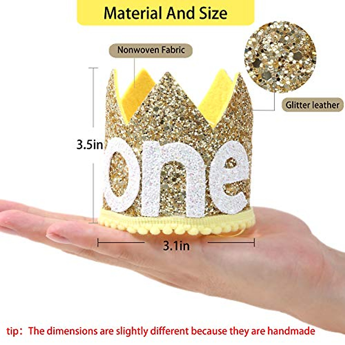 Baby's Sunshine Crown for 1st birthday -  First Birthday for You Are My Sunshine Crown,Birthday Get Together for Decorations,Photo Props for Birthday Party,Birthday Souvenir Gifts（Golden）