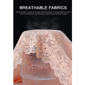 GNEPH Cotton Underwear Panties For Women, Hipster Lace Bikini Panties For Women 5 Pack(218L-Light)