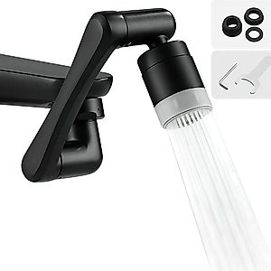 Generic ZYHS-PRO2 1440 Swivel Faucet Aerator, Alloy Sink Faucet Extender with 2 Patterns of Splash Proofing for Eye/Hair/Face Wash