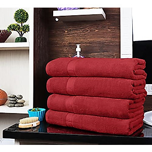 Utopia Towels - Luxurious Jumbo Bath Sheet 2 Piece - 600 GSM 100% Ring Spun Cotton Highly Absorbent and Quick Dry Extra Large Bath Towel - Super Soft Hotel Quality Towel (35 x 70 Inches, Red)