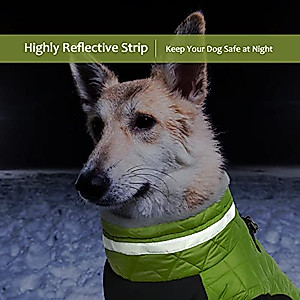 Lelepet Warm Dog Winter Coat Reflective Zippered Dog Jacket with Harness Windproof Dog Cold Weather Coats Snow Jacket for Small Medium Large Dogs Turtleneck Fleece Dog Vest for Winter, L