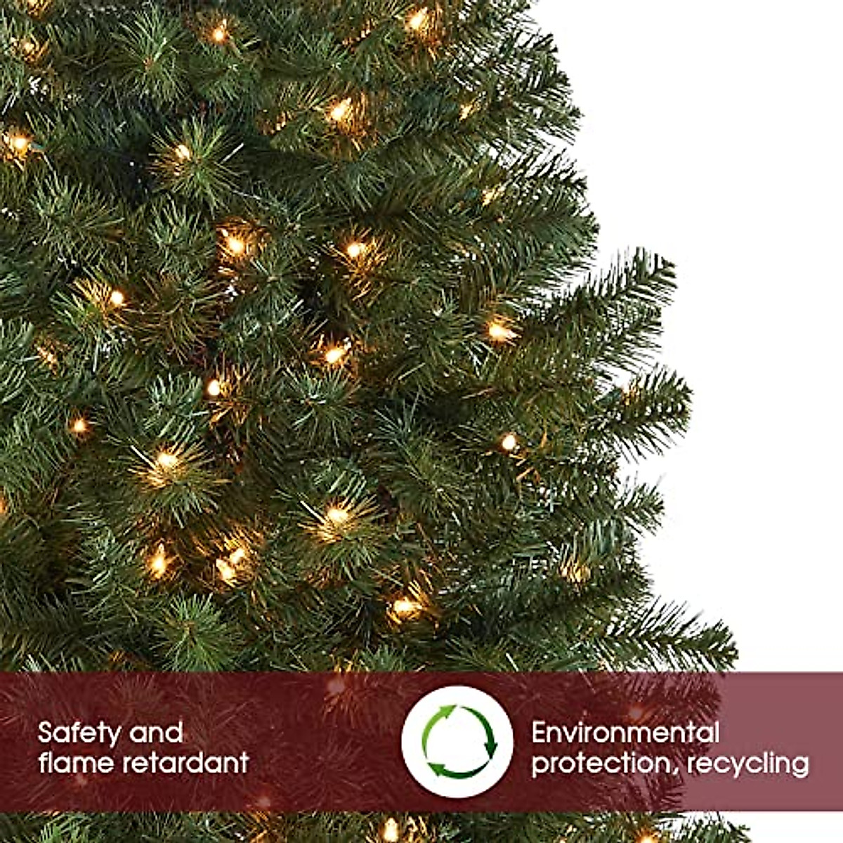 New One 5 Feet Christmas Tree Prelit Artificial Christmas Everett Pine Tree, with 424 Branch Tips, 200L Incandescent Clear Lights