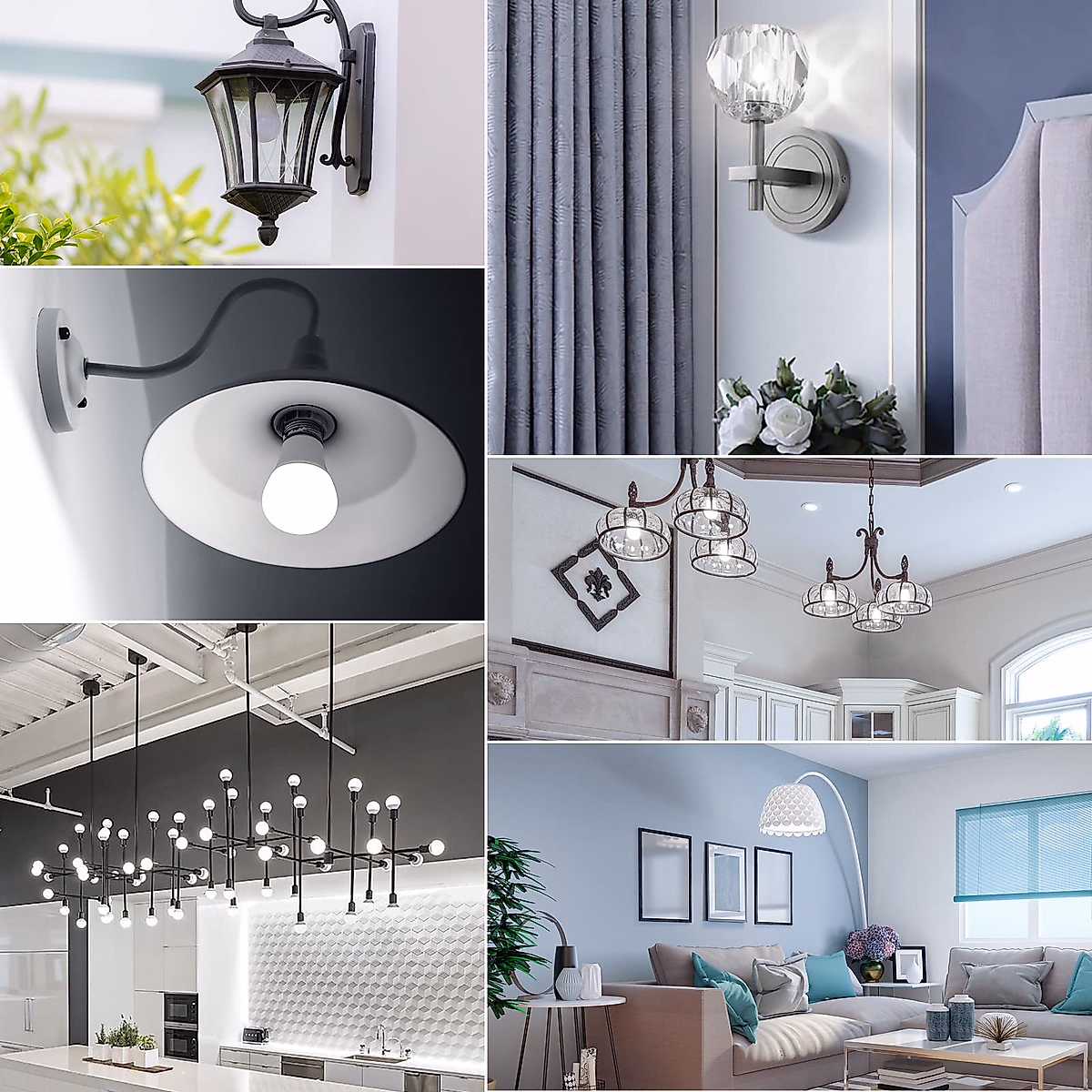 MorningLight 6 Pack A15 LED Bulbs 60W Equivalent, Non-Dimmable, Daylight 5000K, E26 Base, 6.5W 600 Lumens Bulb, A15 LED Light Bulbs for Ceiling Fan, Wall sconces, 25000+ Hours Lifespan