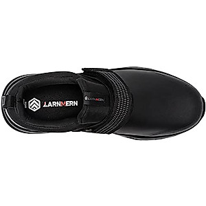 LARNMERN Non Slip Work Shoes for Men Kitchen Chef Slip Resistant Shoe Waterproof Food Service Restaurant Slip on Sneakers Walking and Casual Air Cushion Working Footwear(Black/10.5)