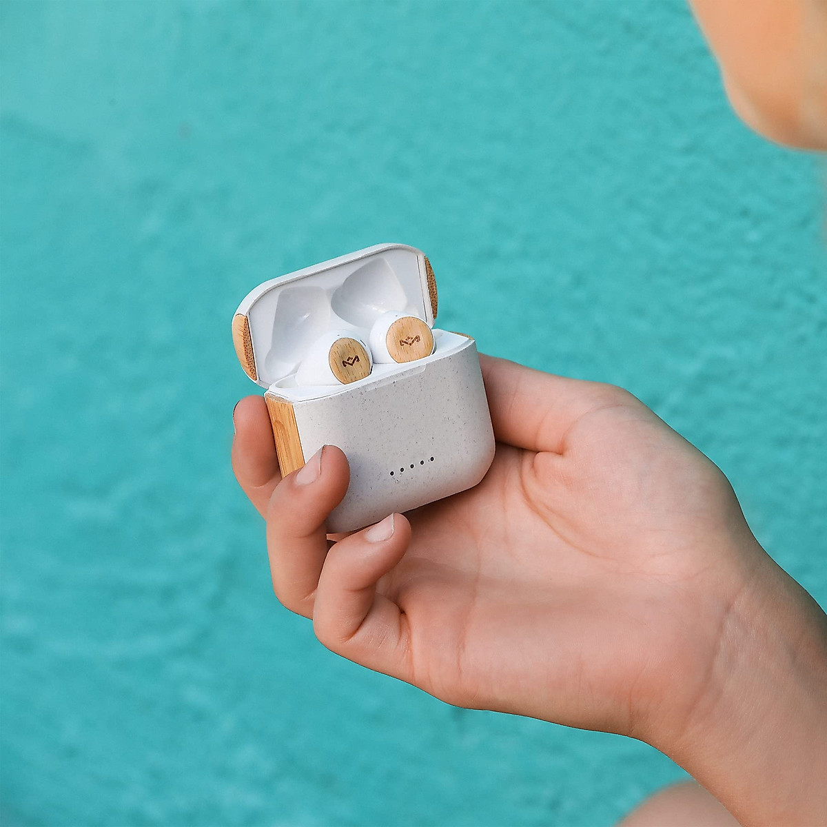 House of Marley Rebel True Wireless Earbuds with Microphone, Bluetooth Connectivity, 8 Hour Battery Life with in-Case Charging, and Sustainable Materials, Cream