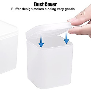 3 Pack Set Plastic Square Storage Bin-Cabinet,Cosmetic Storage Organizer Box,Cotton Pads Storage Box, Cotton Swabs Holder, Gift Box Clear Container fot Toiletries, Makeup,Hair Accessories,Crafts